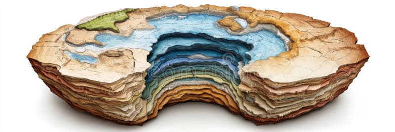 Earth Crust Layers Isolated on White Crosssection of Earth Showcasing ...