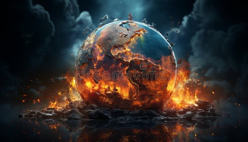 Earth Crystal Glass Globe Globe. Climate Change Concept - Global ...
