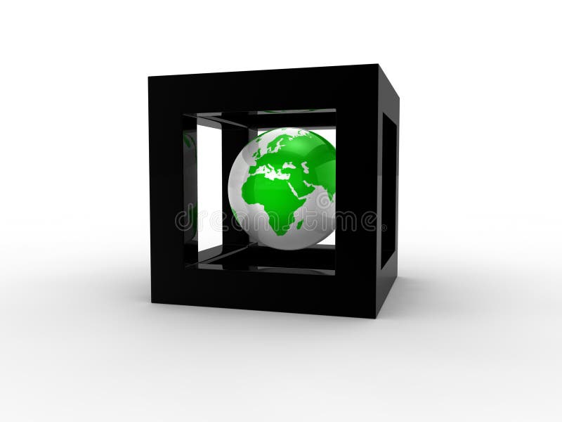 Earth cube shape stock illustration. Illustration of shape - 14669562
