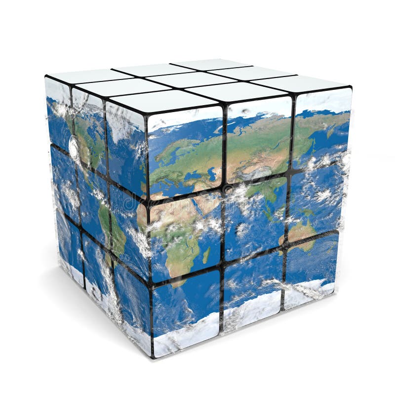 Earth cube shape stock illustration. Illustration of shape - 14669562