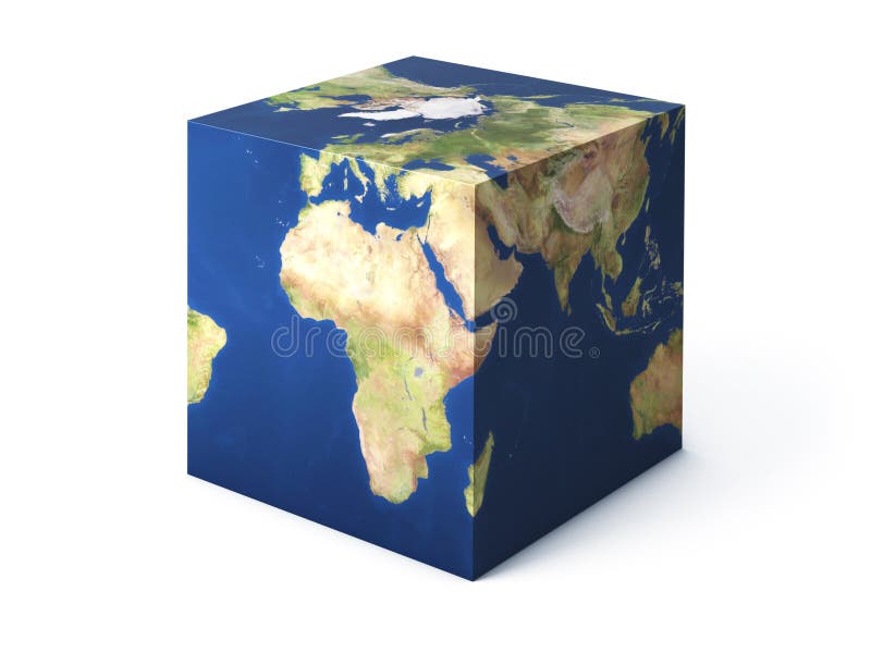Earth cube shape stock illustration. Illustration of shape - 14669562
