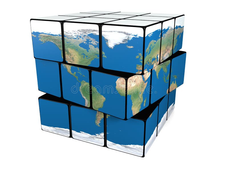 Earth cube shape stock illustration. Illustration of shape - 14669562