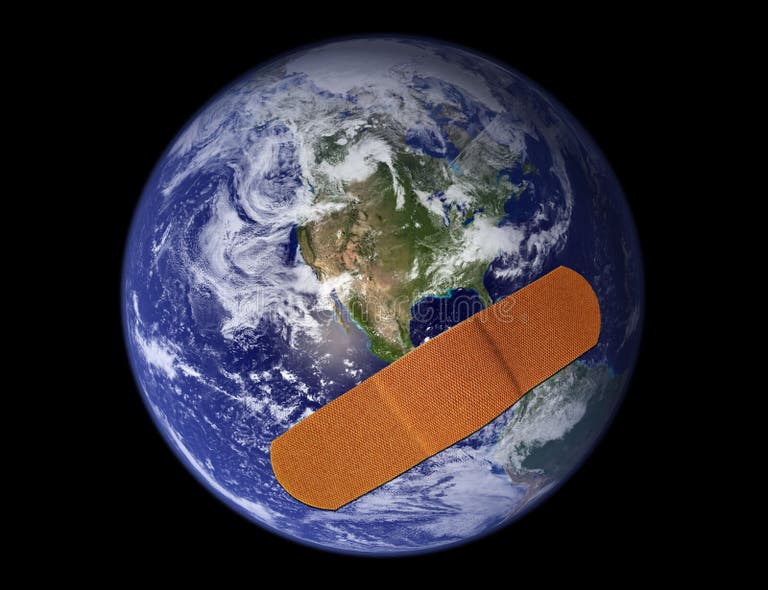 Earth damage stock photo. Image of bandage, change, science - 23876578