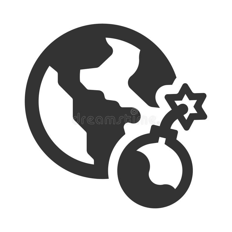 Earth in Danger Warning Icon Stock Vector - Illustration of danger ...