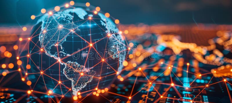 Earth Data Sphere with Network Patterns Illuminated Visualization in ...