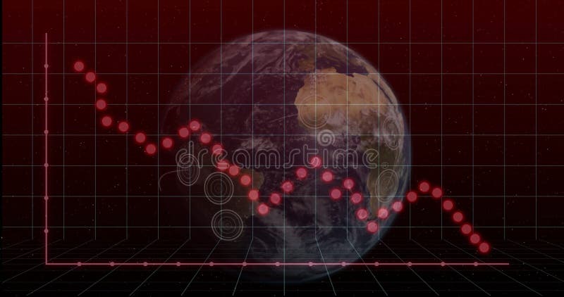 Earth Data Visualization Being Animated in Scene, with Red Grid Axes ...
