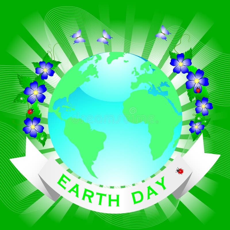 Earth Day Logo Type stock illustration. Illustration of artwork - 13594132