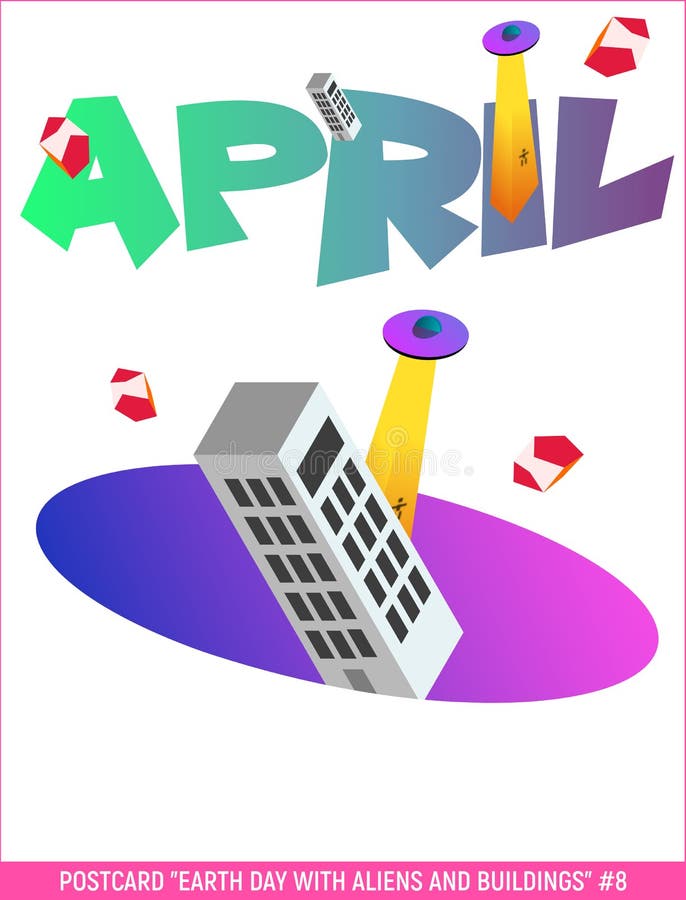 Earth Day with Aliens and Buildings 8 Stock Vector - Illustration of ...