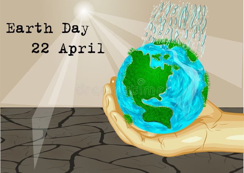 Earth Day 22 April stock vector. Illustration of world - 108584176