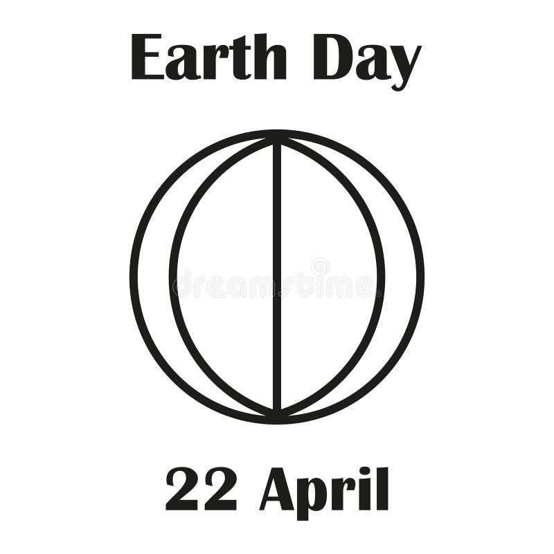Earth Day April 22. Outline Drawing of the Planet Stock Illustration ...