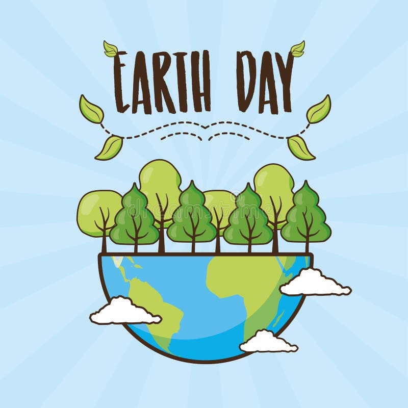 Earth day card stock vector. Illustration of forest - 144363443