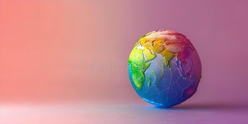 Earth Day Celebration with Multicolor Globe Symbolizing Global ...