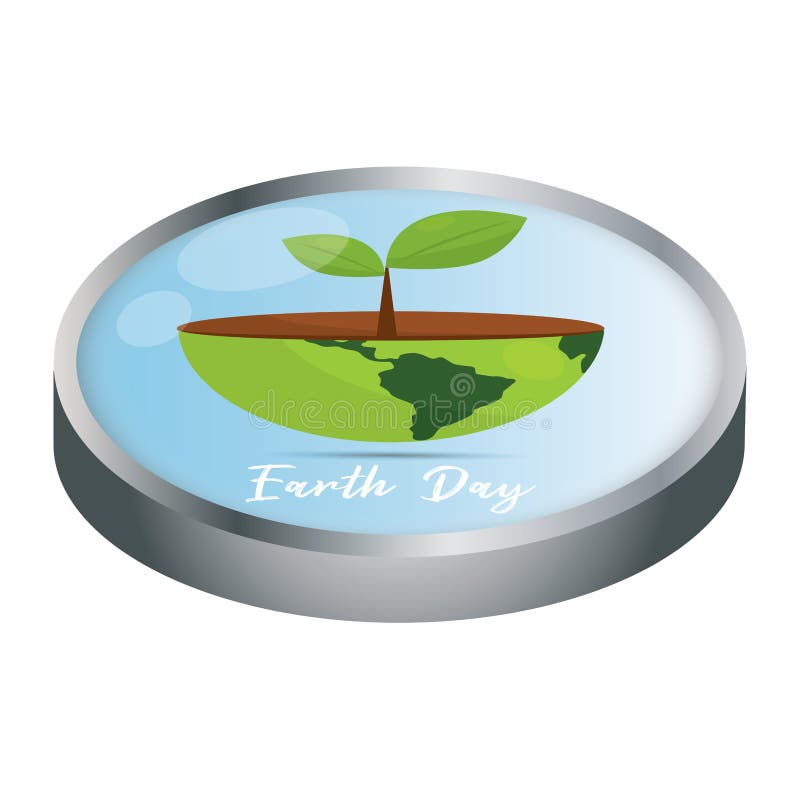 Earth day coin stock vector. Illustration of nature - 176845736
