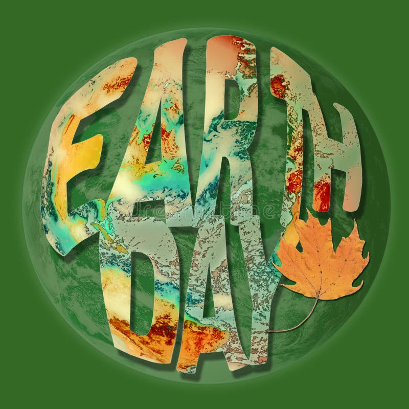Earth Day Concept with Earth Inspired Letters Stock Illustration ...