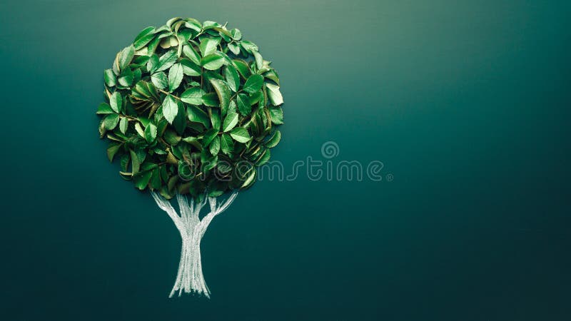 Earth Day Concept. Ecology Symbol Green Tree in the Form of a Earth ...