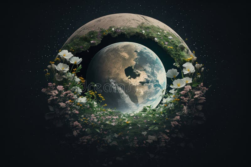 Earth Day Concept. World with Nature Background. Generative Ai Stock ...