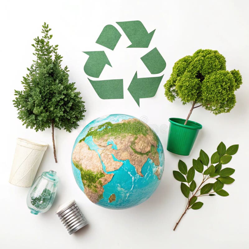 Earth Day Environment and Eco Concept Isolated on White Background ...