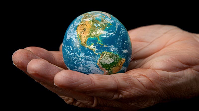 Earth Day - Environment - Green Globe in Human Hand Stock Image - Image ...