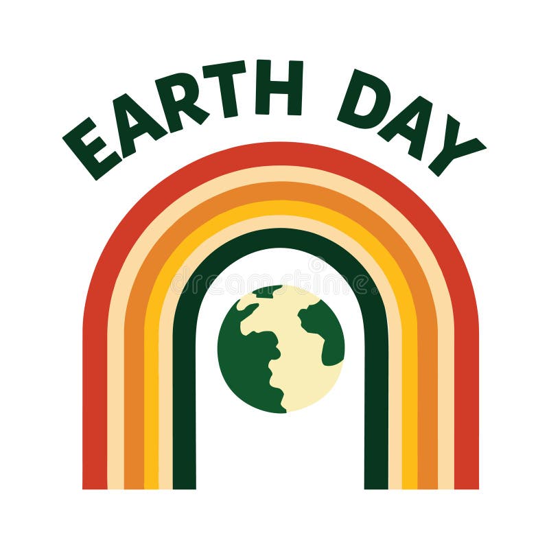 Earth Day Design with Rainbow Logos Stock Vector - Illustration of ...