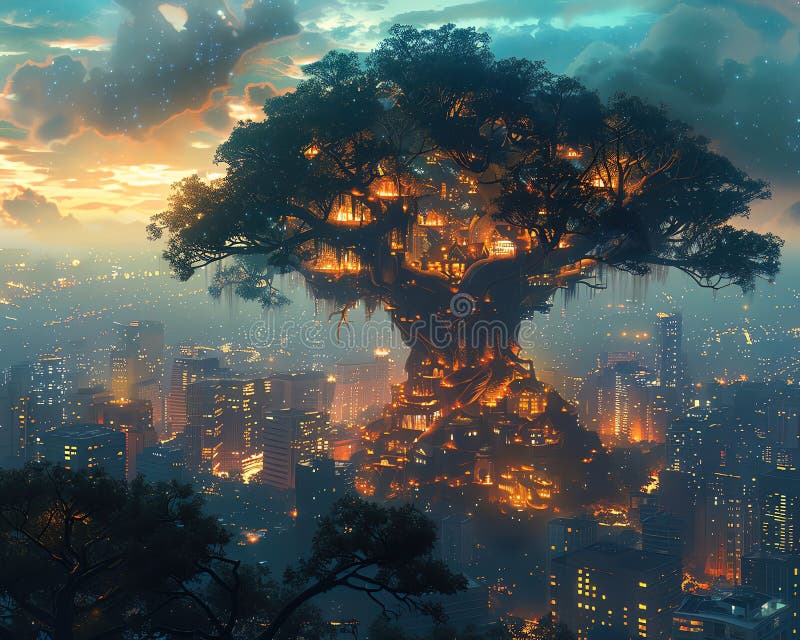 Earth Day in a Giant Tree World Where Cities are Built in Branches and ...