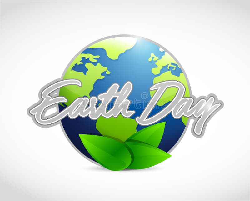 Earth Day Globe Sign Illustration Stock Illustration - Illustration of ...