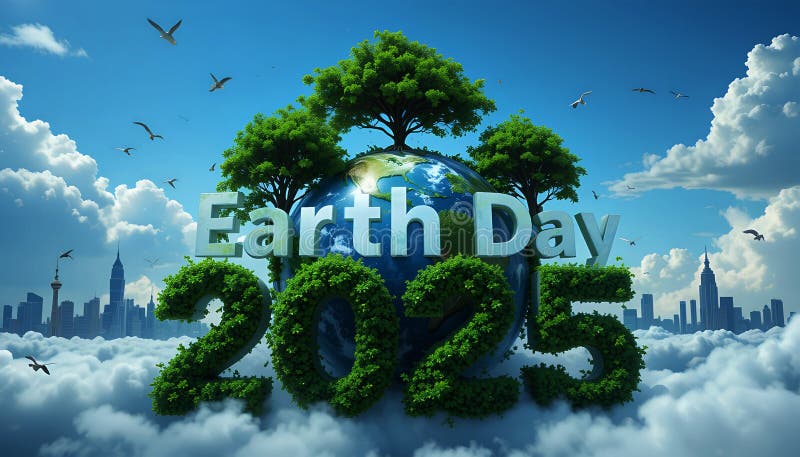 Earth Day 2025 a Green Planet Celebrates Stock Illustration ...