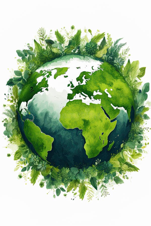 Earth Day. Green Planet Earth Covered in Plants and Trees. Generative ... Earth Day. Green Planet Earth Covered in Plants and Trees. Generative ...