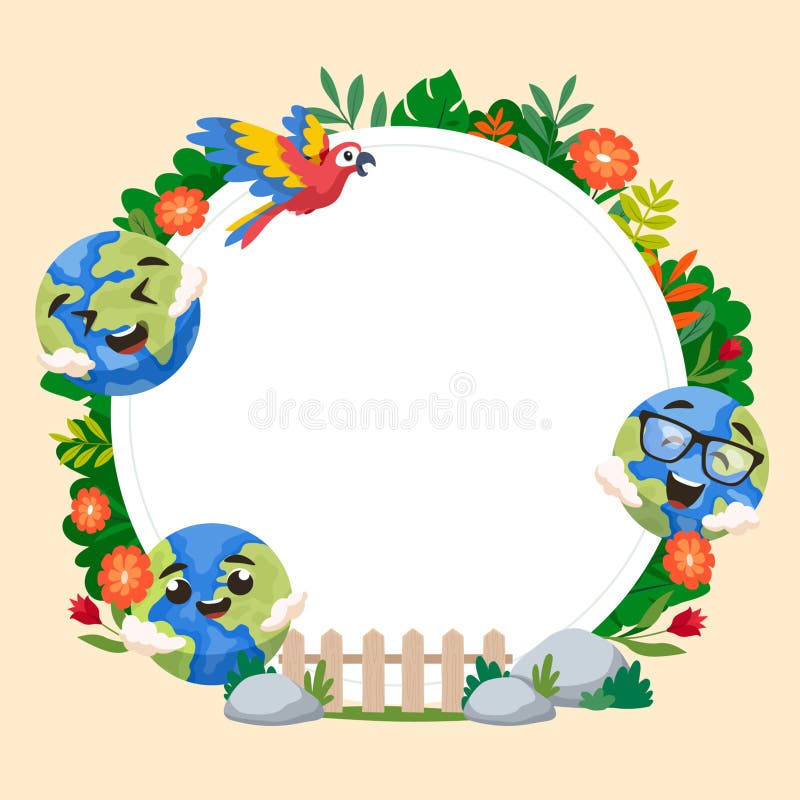 Earth day hand drawn frame stock illustration. Illustration of april ...