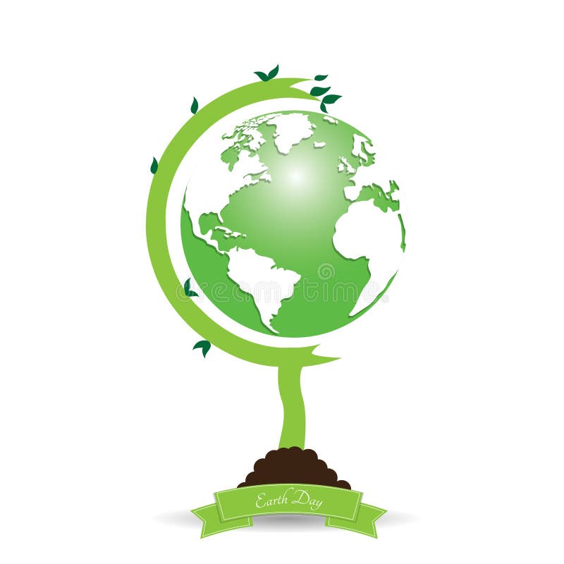 Earth with Ribbon Label, Badge and Banner. Concept Sunburst Earth for ...