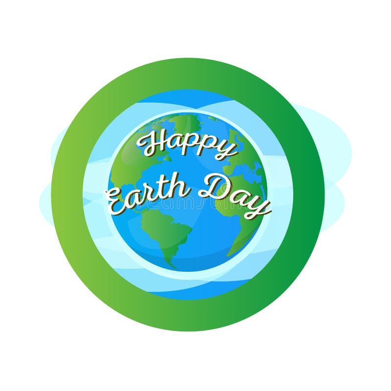 Earth Day Label with a Planet Stock Vector - Illustration of element ...