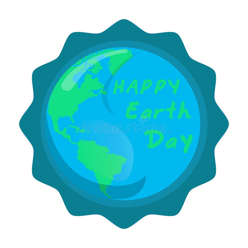 Earth Day Label With A Planet Stock Vector - Illustration of ecology ...