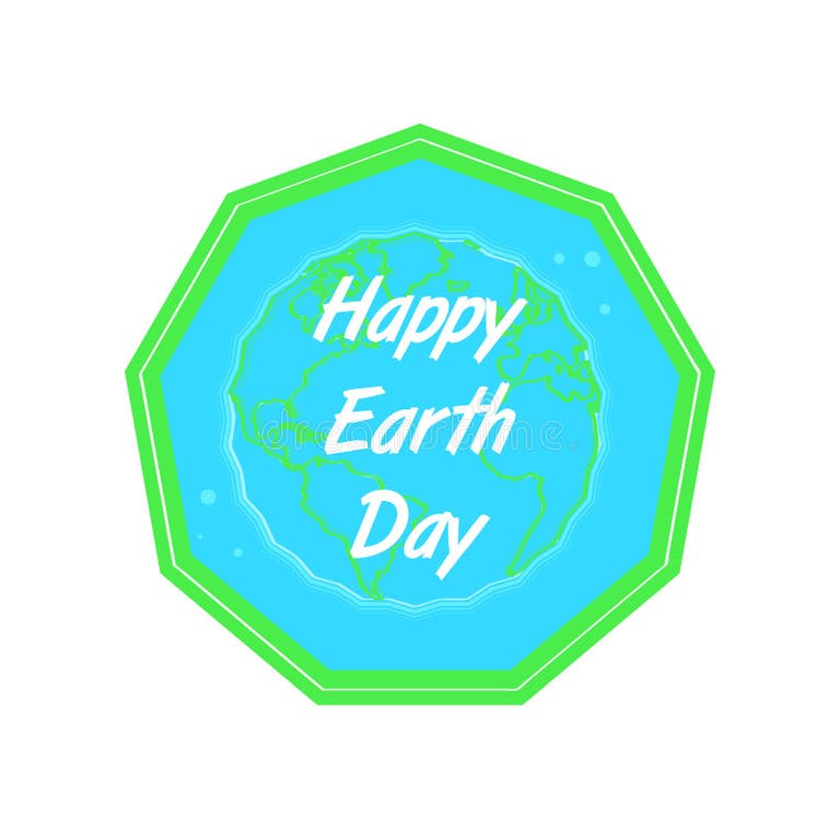 Earth Day Label with a Planet Stock Vector - Illustration of vector ...
