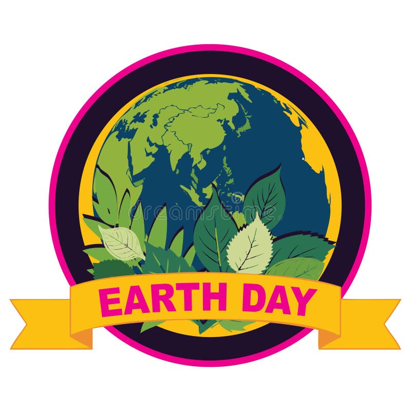 Earth Day label stock vector. Illustration of tally - 376469854