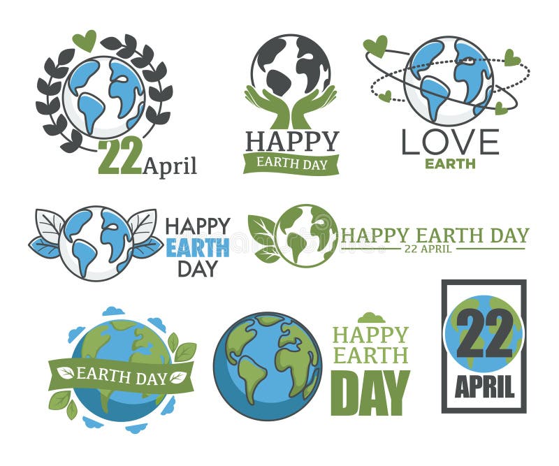 Earth Day Logo Collection Vector Stock Vector - Illustration of green ...