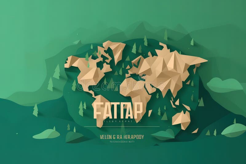 Earth Day Logo Design World Map Background Vector Illustration - Vector ...