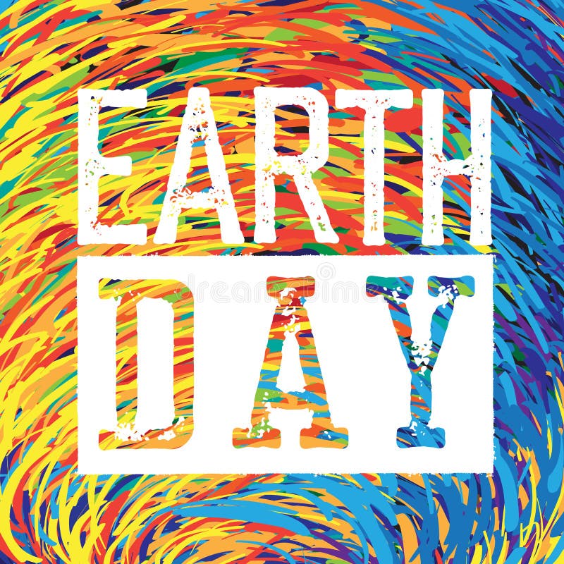 Earth Day Logo. Grunge Texture in Separate Layer Stock Vector ...