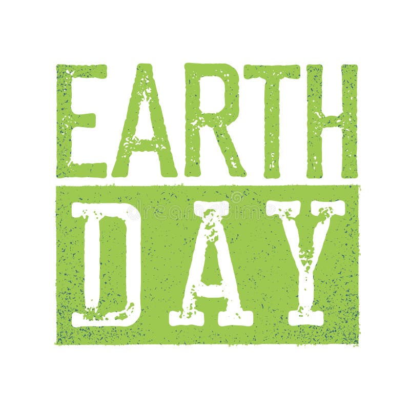 Earth Day Logo. Grunge Texture in Separate Layer Stock Vector ...