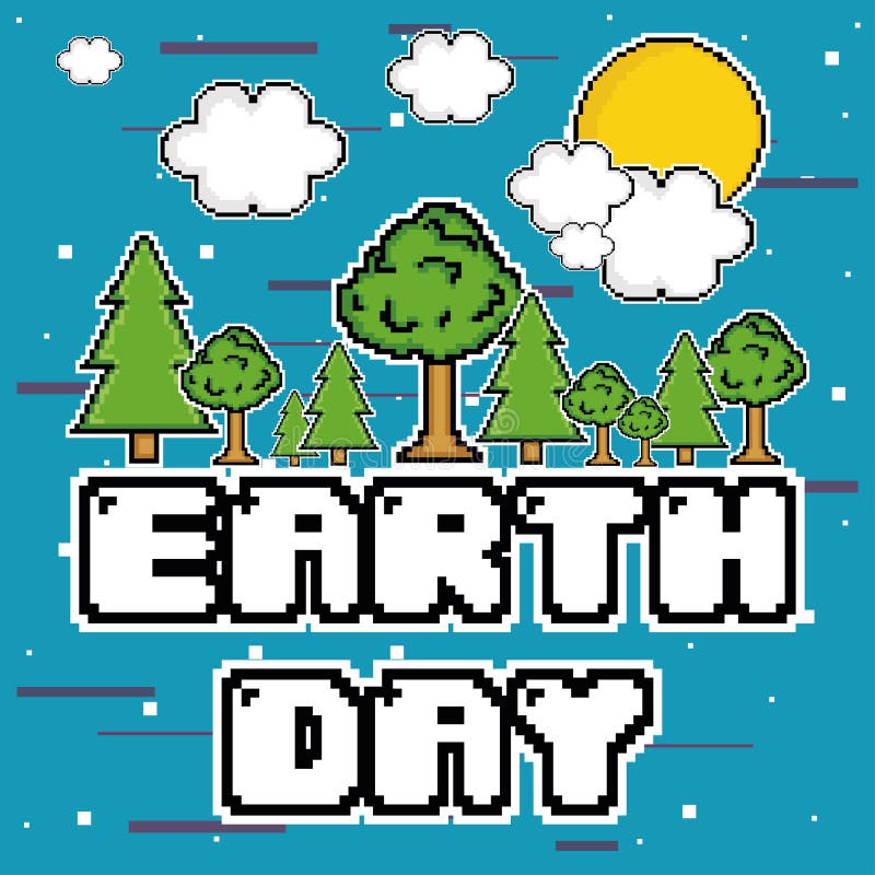 Earth day pixel art stock vector. Illustration of recycle - 214440040