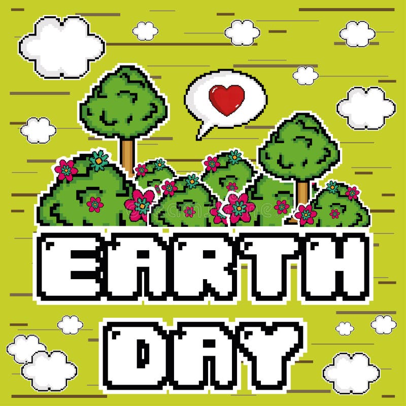 Earth day pixel art stock vector. Illustration of globe - 214440207