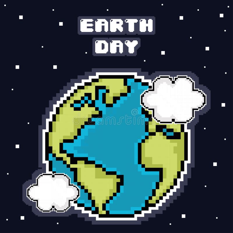 Earth day pixel art stock vector. Illustration of planet - 214438731