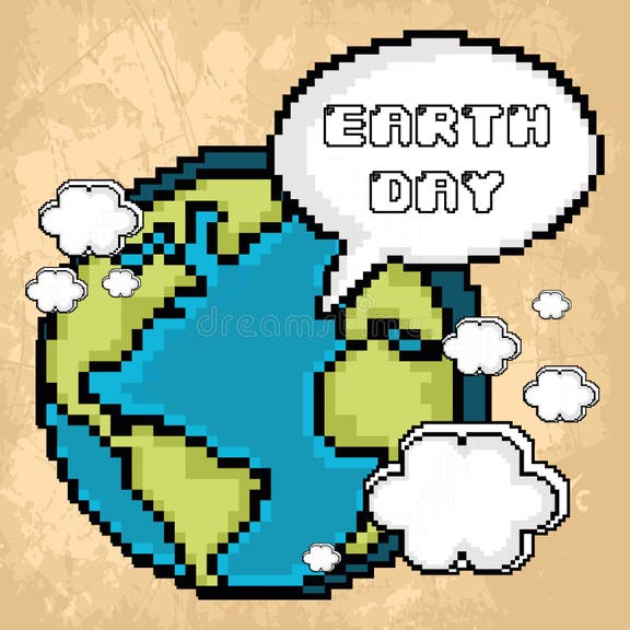 Earth day pixel art stock vector. Illustration of pixel - 214438983
