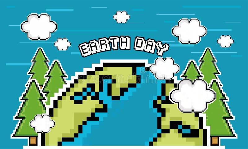 Earth day pixel art stock vector. Illustration of world - 214439660 Earth day pixel art stock vector. Illustration of world - 214439660