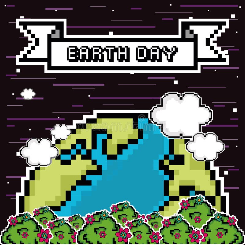 Earth day pixel art stock vector. Illustration of happy - 214438864 Earth day pixel art stock vector. Illustration of happy - 214438864
