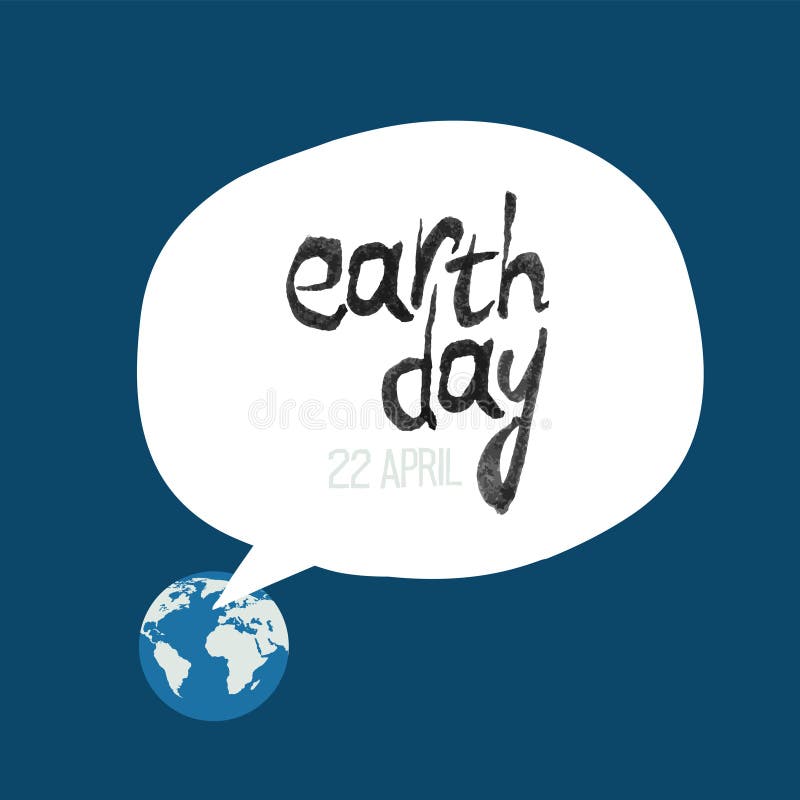 Earth Day Postcard Design. Planet in Outer Space. Earth Day and 22 ...