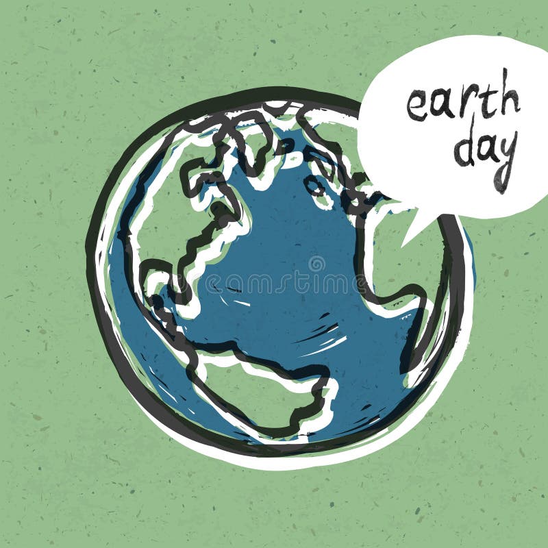 Earth Day Poster. on Recycled Paper Texture Stock Vector - Illustration ...