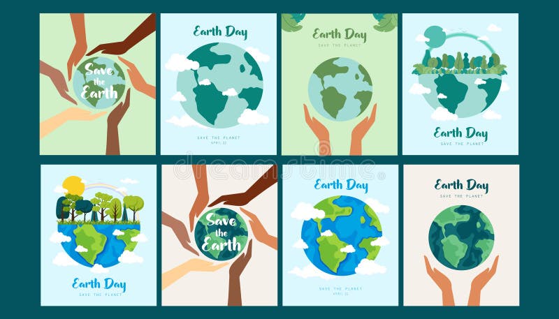 Earth Day. Save the Planet. Large Set of Postcards or Cards for Earth ...