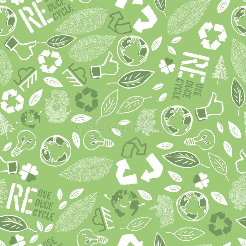 Earth Day Seamless Pattern Design. Vector Illustration Composed from ...