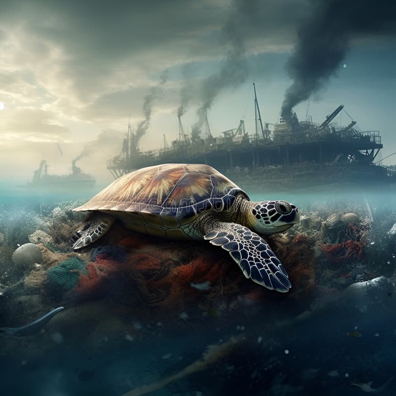 Earth Day, the Theme is the Problem of Ecology, Dirty Water. Generative ...