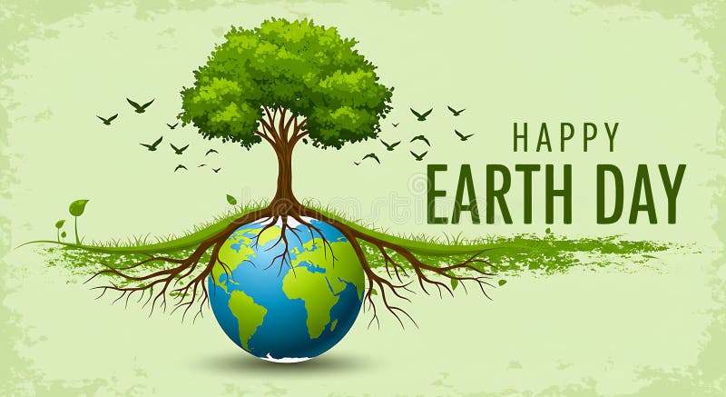Earth Day: a Thriving Planet, a Hopeful Future Stock Illustration ...