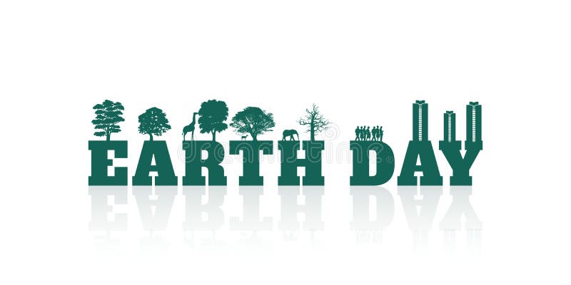 Earth Day Title Text Illustration Stock Vector - Illustration of ...